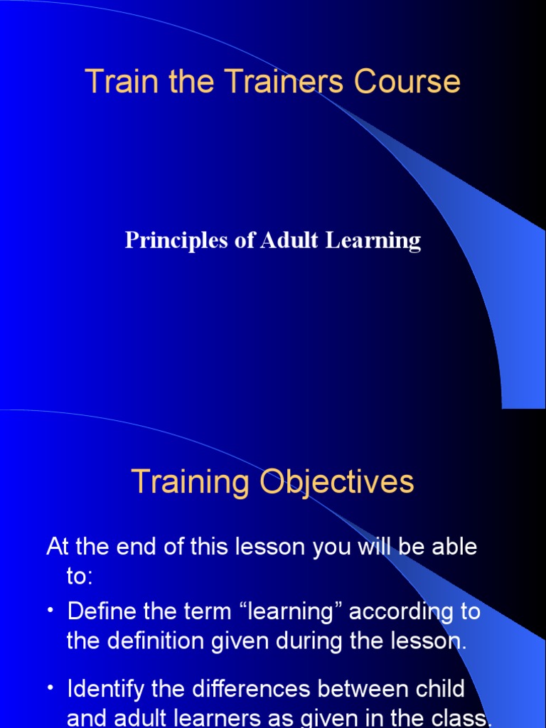 Adult Learning Principles Overview | PDF | Adult Education | Learning
