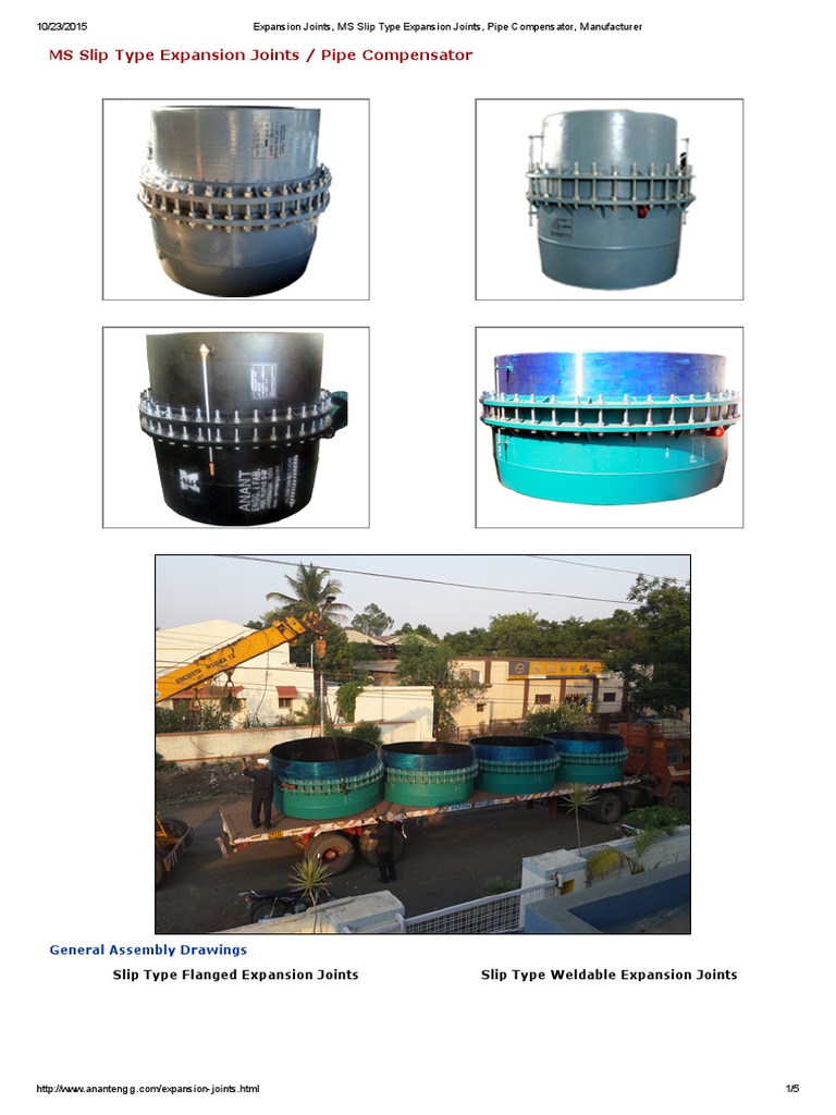 MS Slip Type Expansion Joints, Pipe Compensator, Manufacturer | PDF ...