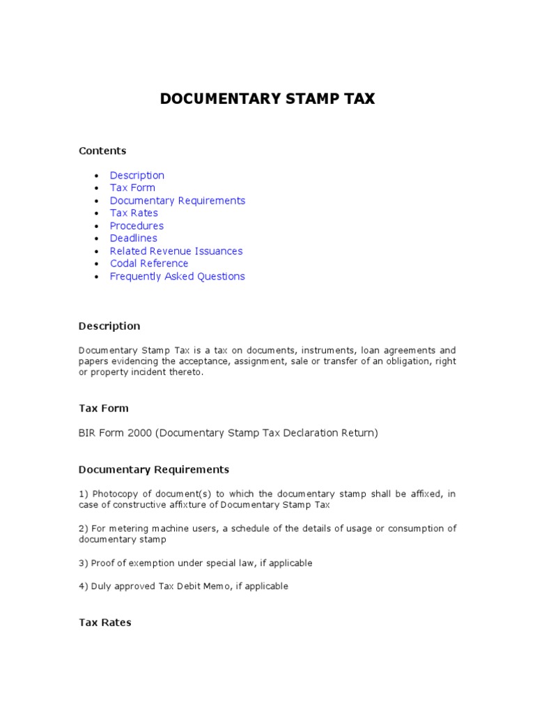 Documentary Stamp Tax | PDF | Taxes | Insurance