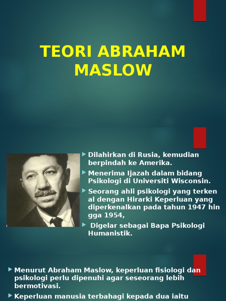 Teori Abraham Maslow | PDF