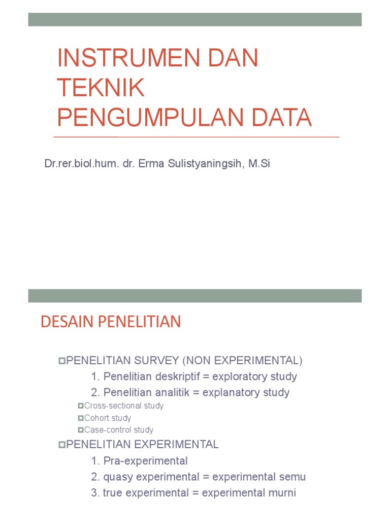Instrumen Dan Teknik Pengumpulan Data (Dr. Erma) | PDF