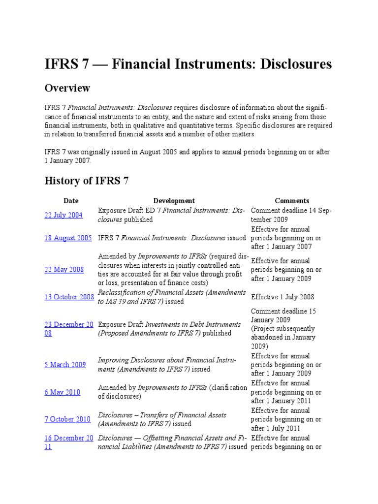 Ifrs 7 | PDF | International Financial Reporting Standards | Fair Value