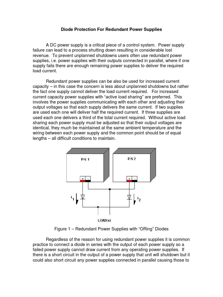 Redundant Power Supply Diode Protection | PDF | Power Supply | Diode