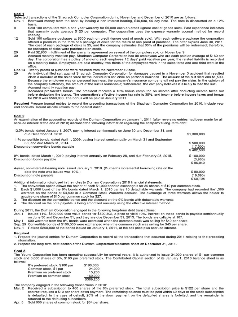 Kuis UTS Genap Lab AKM II Dosko | PDF | Preferred Stock | Treasury Stock