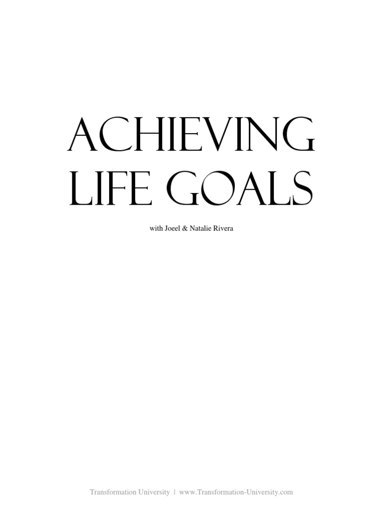 Goals Work Book | PDF | Goal | Thought