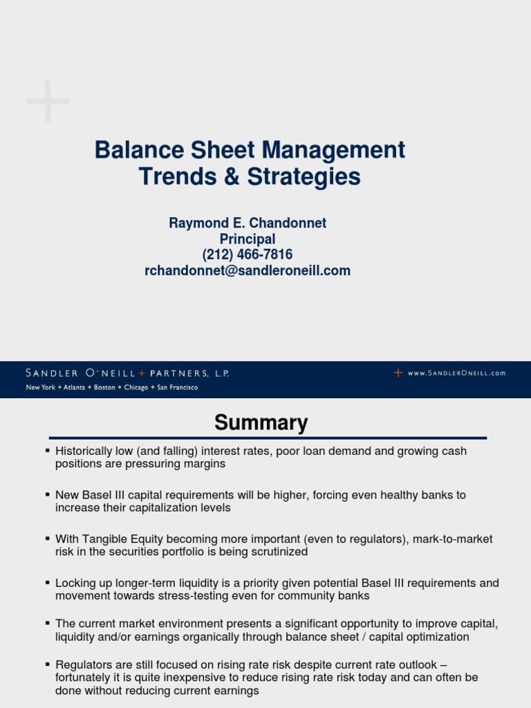 Balance Sheet Optimization | PDF | Market Liquidity | Leverage (Finance)