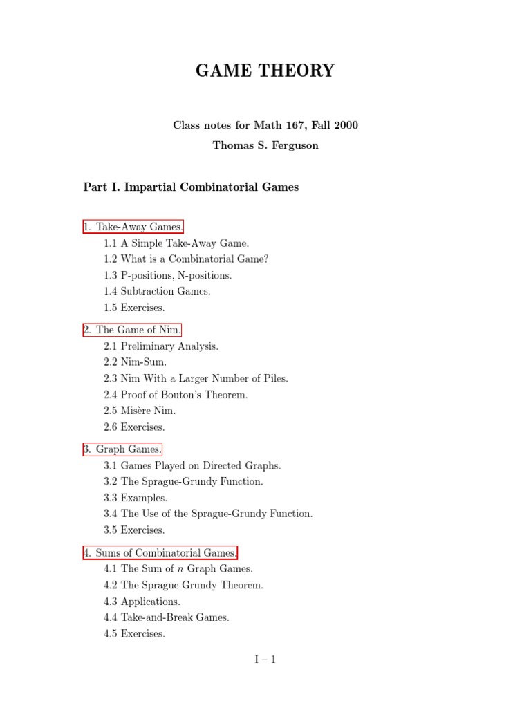Combinatorial Game Theory Pdf Gaming Game Theory