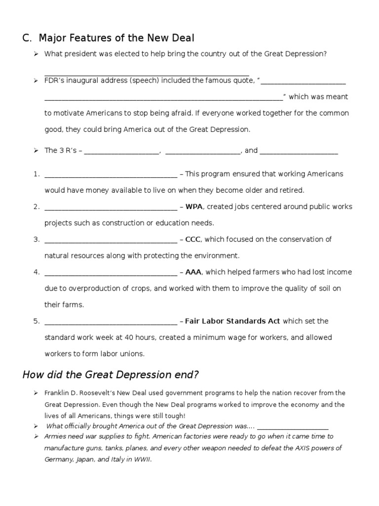 New Deal Nearpod Notes | PDF