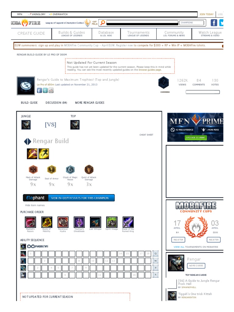 Rengar Build Guide - Rengar's Guide To Maximum Trophies! (Top and ...