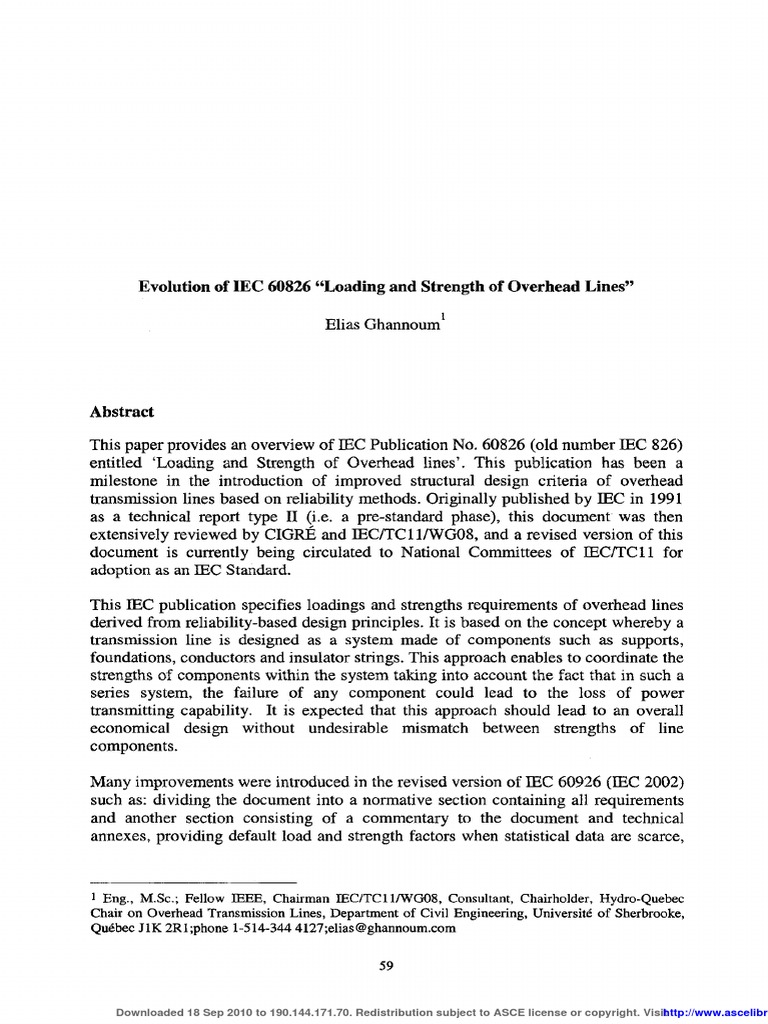 (IEEE) Evolution of IEC 60826 Loading and Strength of Overhead Lines ...