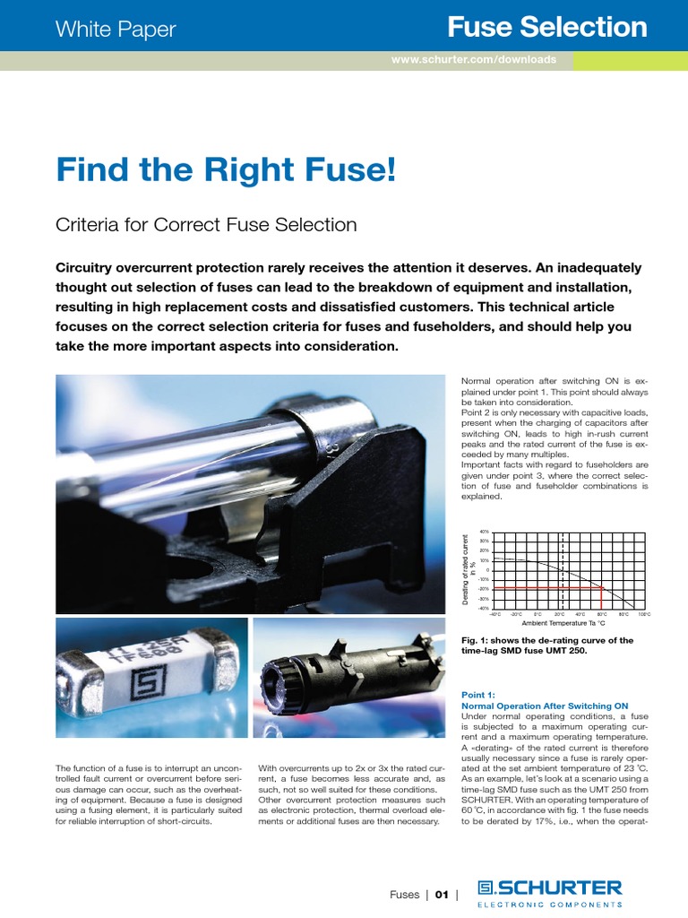 Criteria For Correct Fuse Selection | PDF | Fuse (Electrical ...