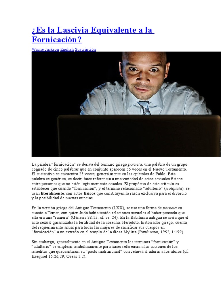 Lascivia y Fornicación: Diferencias Bíblicas | PDF | Lujuria | Pecado