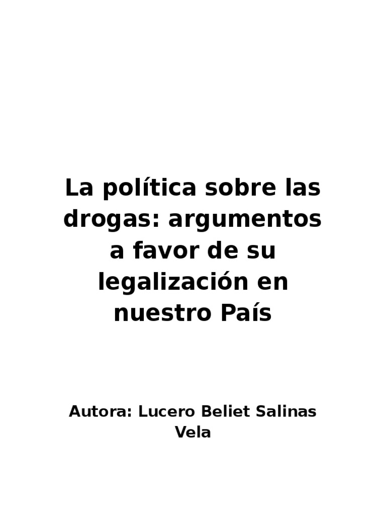 La Política Sobre Las Drogas Pdf La Dependencia De Sustancias