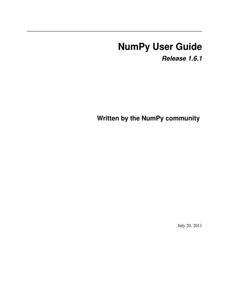 User Guide NumPy | PDF | Array Data Type | Data Type