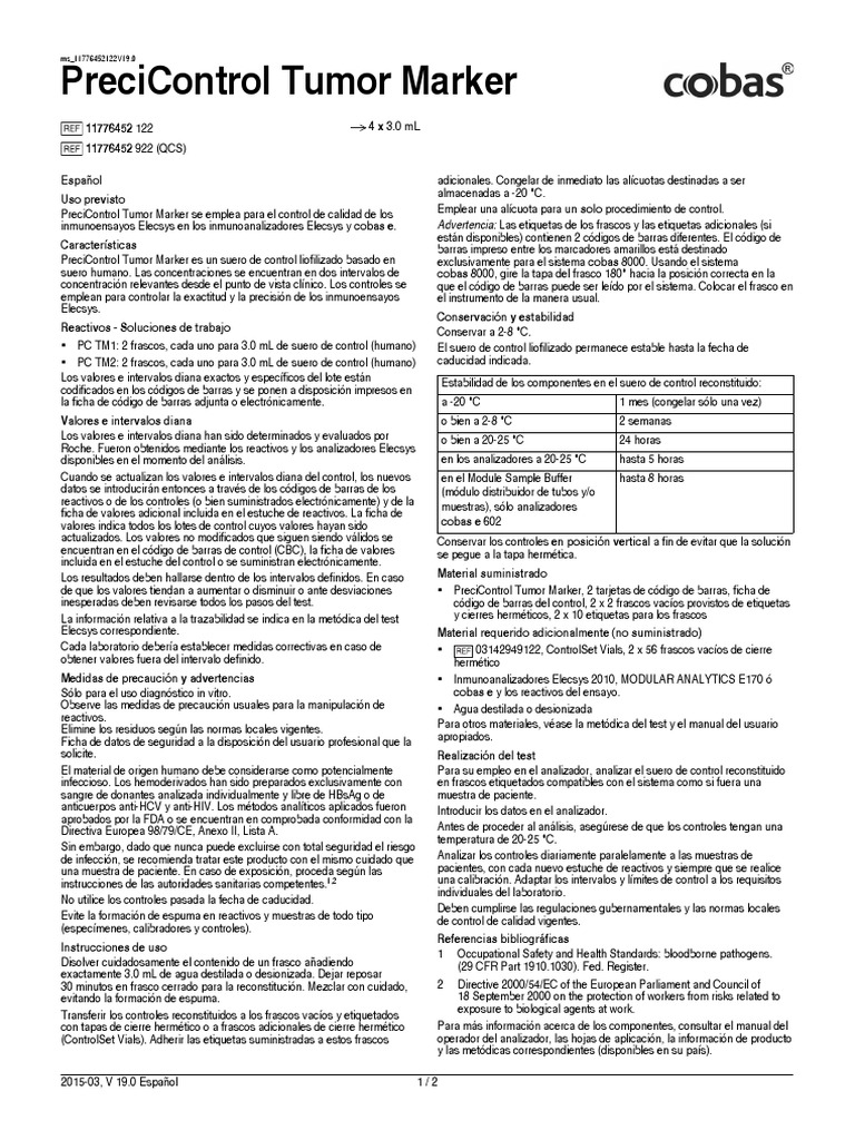 Control Marcador Tumoral | PDF | Especialidades Medicas | Medicina