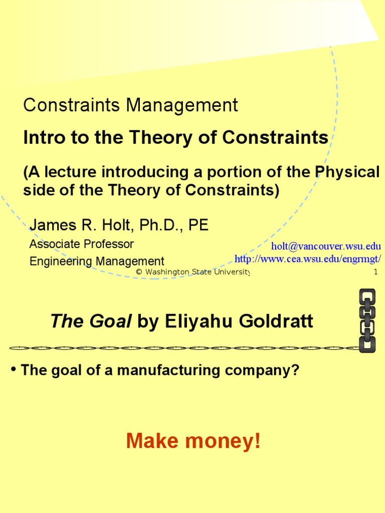 The Goal by Eliyahu Goldratt PDF | PDF