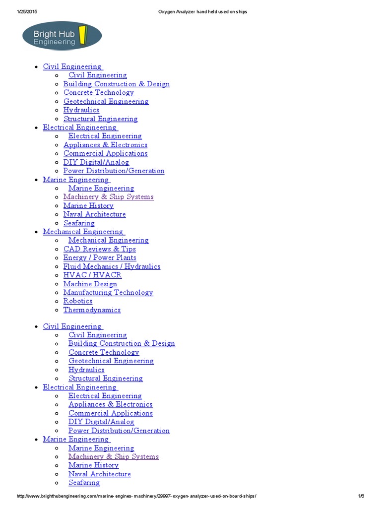 Oxygen Analyzer Used On Board Ships | PDF | Measuring Instrument ...
