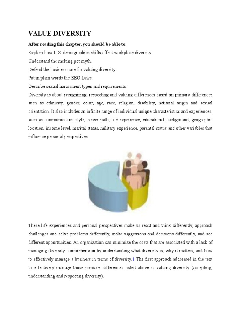 Value Diversity: After Reading This Chapter, You Should Be Able To ...