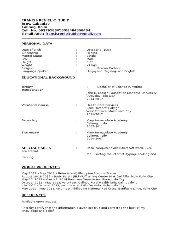 Francis Resume Final | PDF