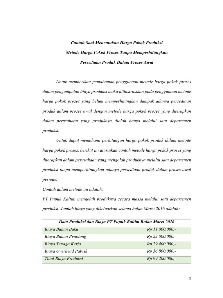 Contoh Soal HPP | PDF