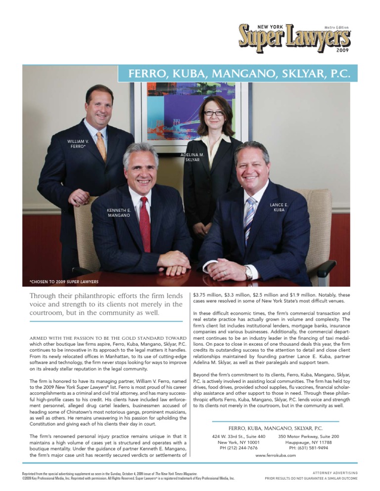 SuperLawyer NYSL09 Ferro | PDF | Lawyer | Government