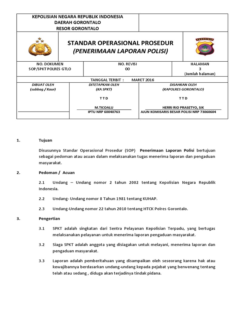 Sop Lap Pol SPKT | PDF | Ilmu Sosial | Teknologi & Rekayasa