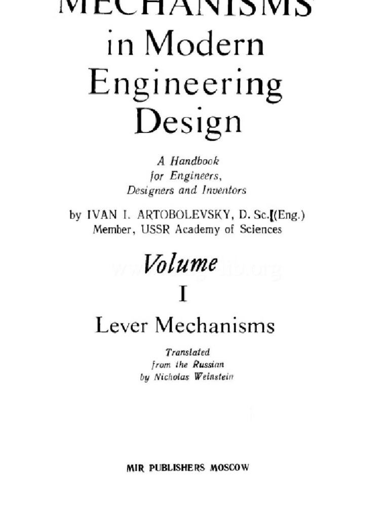Mechanisms in Modern Engineering Design V1 | PDF | Science | Engineering