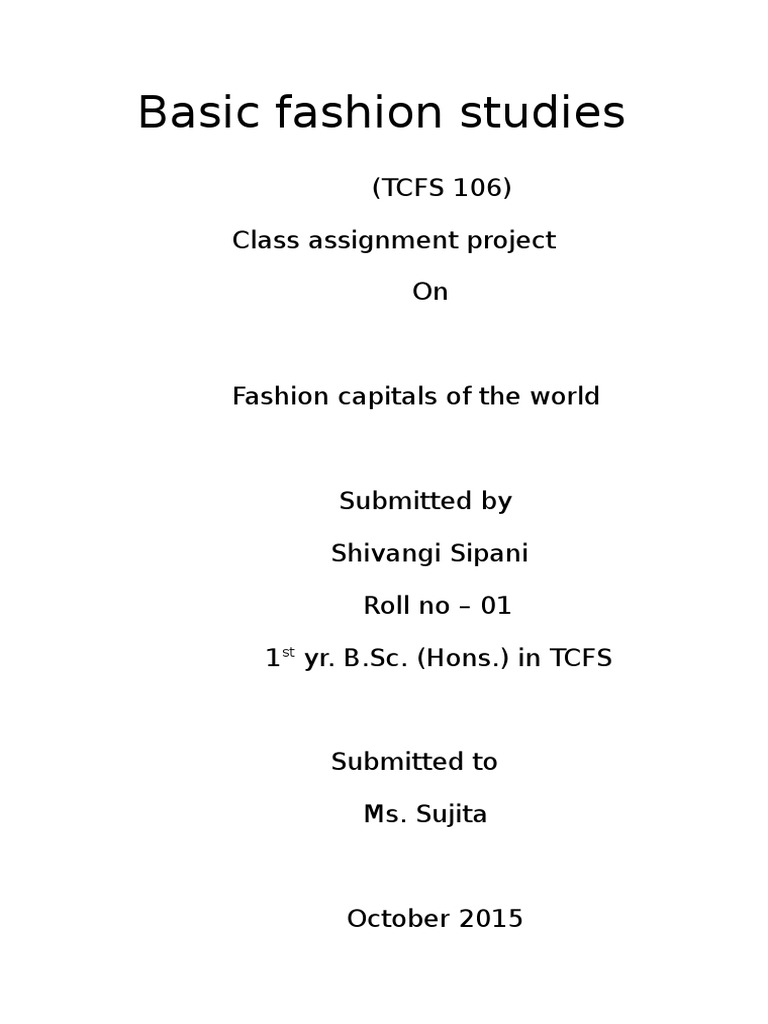 Fashion Capitals of The World | PDF | Fashion | Cultural Trends