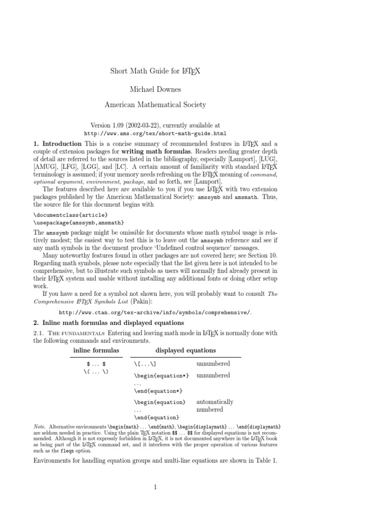 Short Math Guide | PDF | Greek Alphabet | Matrix (Mathematics)