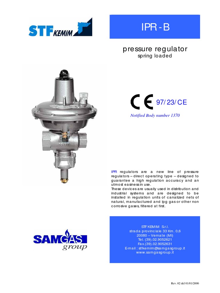 Technical Specifications and Dimensions for IPR-B Spring Loaded ...