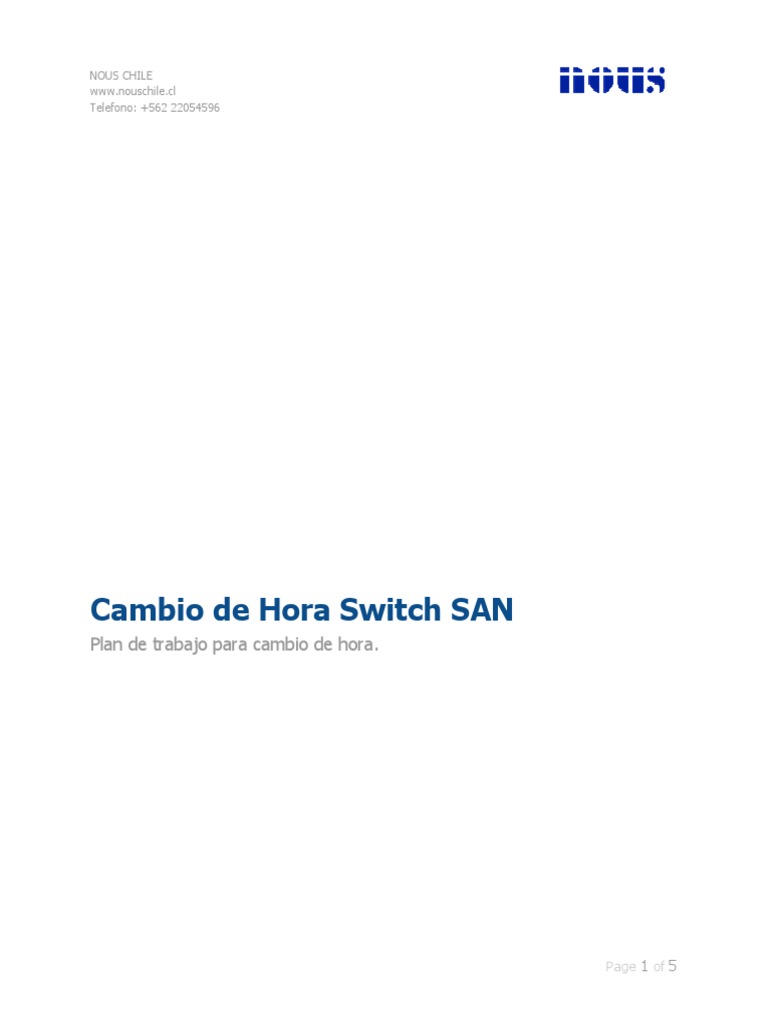 BCI - Cambio de Hora SAN Switch | PDF