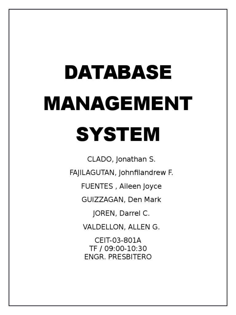 Database Management System | PDF | Sports & Recreation