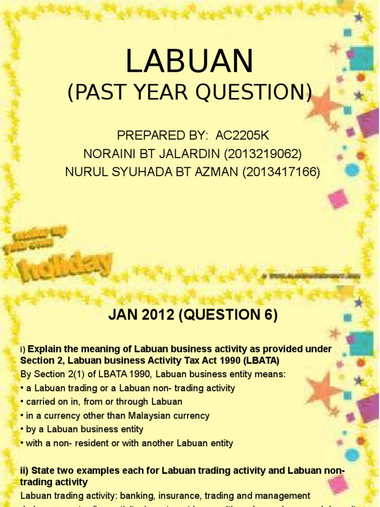 Labuan Pyq | PDF | Taxes | Withholding Tax