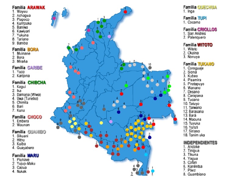 Mapa Familias Lingüísticas de Colombia - Gif | PDF