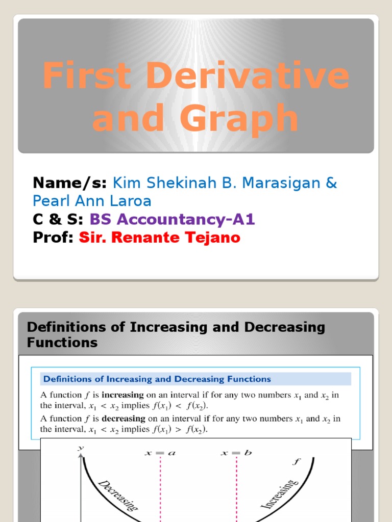 First Derivative and Graph | PDF | Maxima And Minima | Derivative