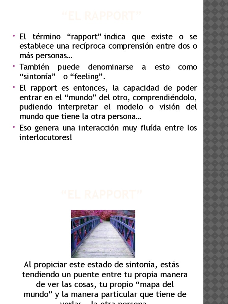 El Rapport | PDF | Comunicación no verbal | Comunicación