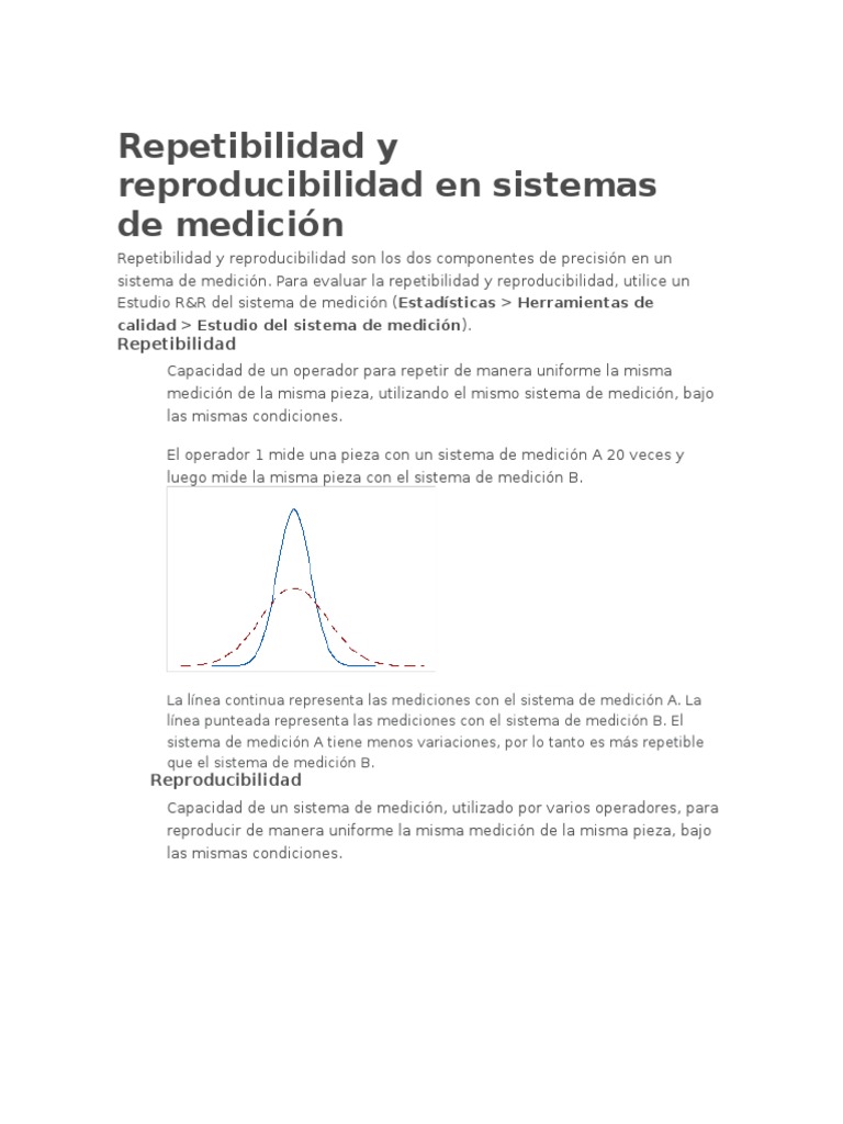 Repetibilidad y Reproducibilidad en Sistemas de Medición | PDF