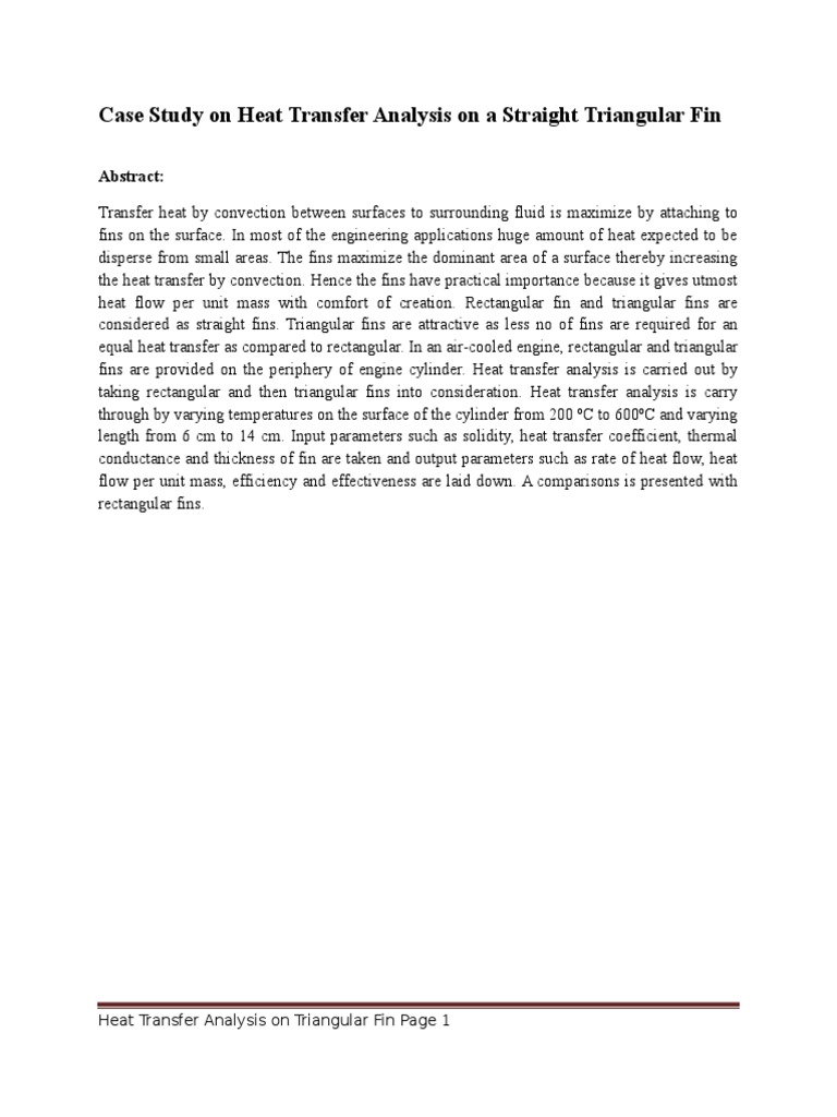 Heat Transfer Analysis On A Straight Triangular Fin BB - Draft - 1 ...