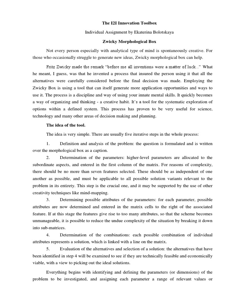 Zwicky Box Ekaterina Bolotskaya | PDF | Dimension | Engineering