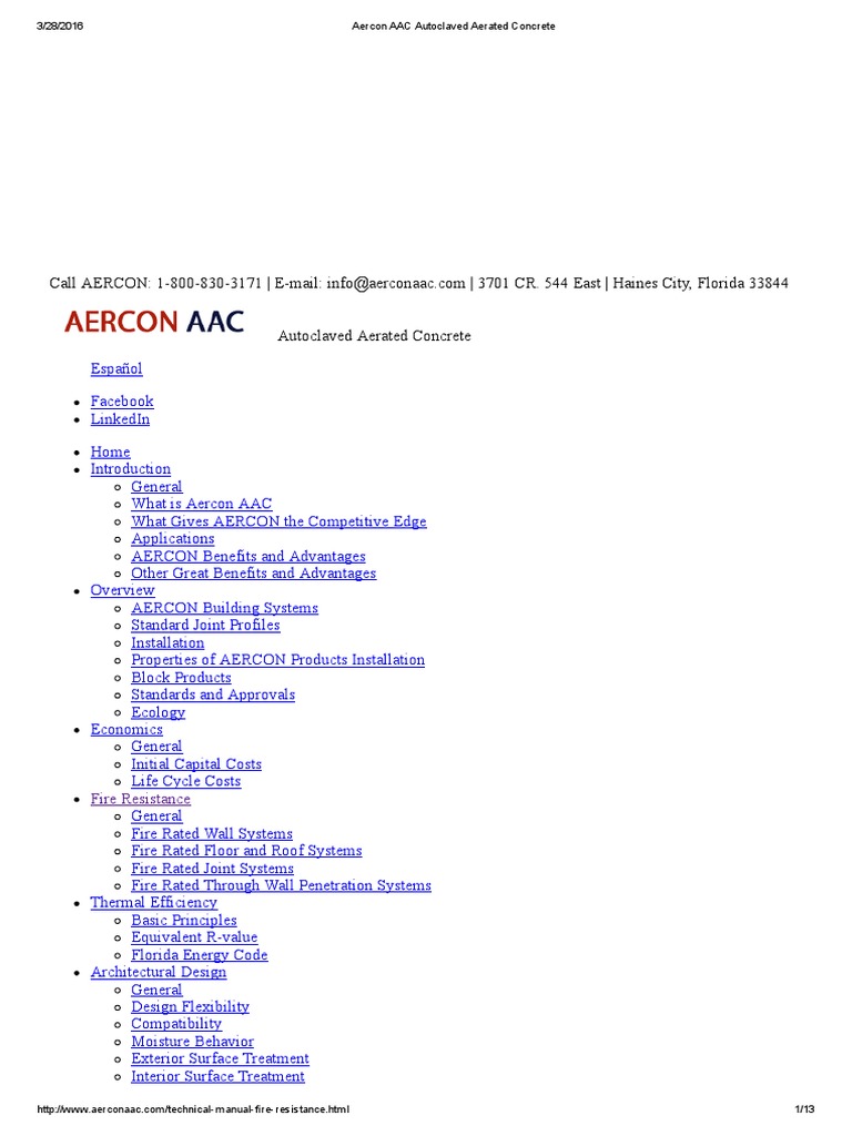 Aercon AAC Autoclaved Aerated Concrete | PDF | Wall | Roof