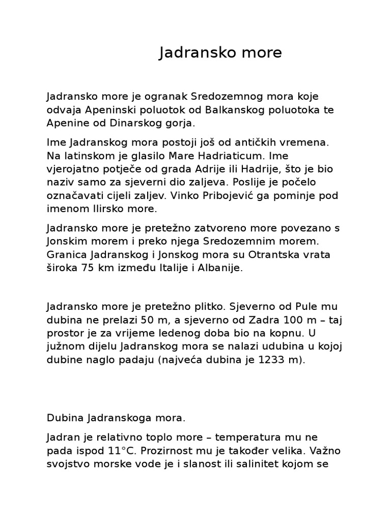 Jadransko More | PDF
