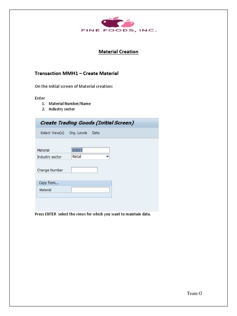 SAP Material Creation Guide | PDF
