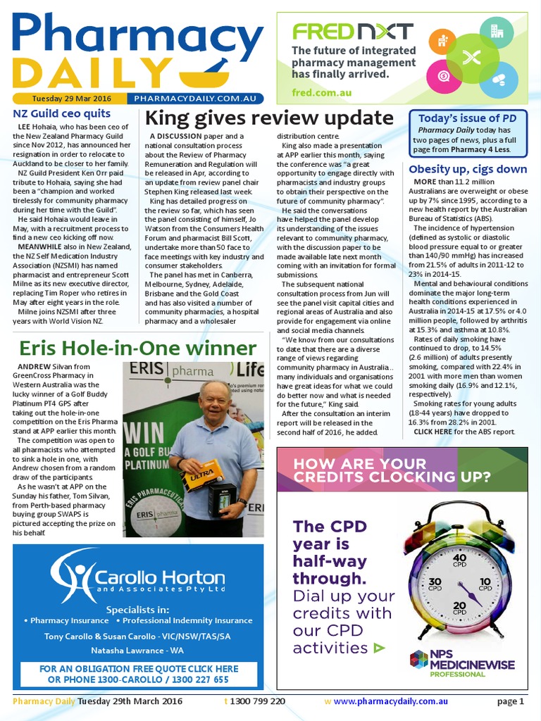 Pharmacy Daily For Tue 29 Mar 2016 - King Gives Review Update, Codeine ...