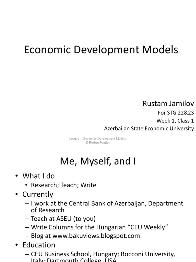 1-Intro To Development Models | PDF | Market (Economics) | Economies