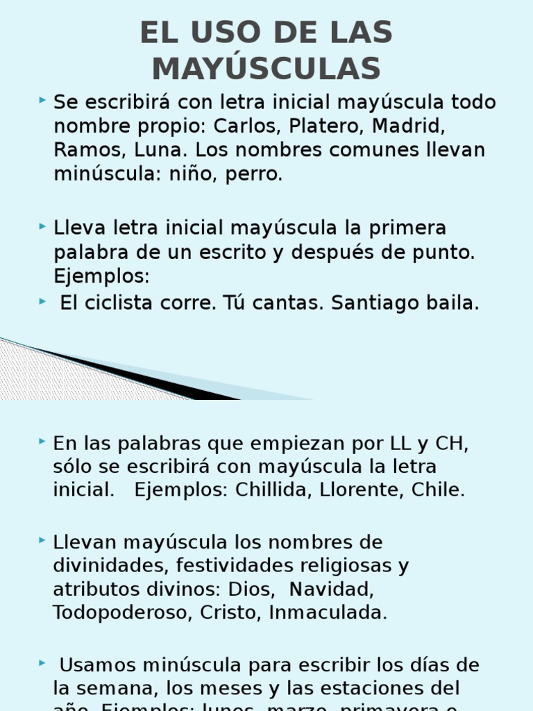 Uso de las Mayúsculas: Ejemplos y Reglas | PDF | Ortografía | Lingüística