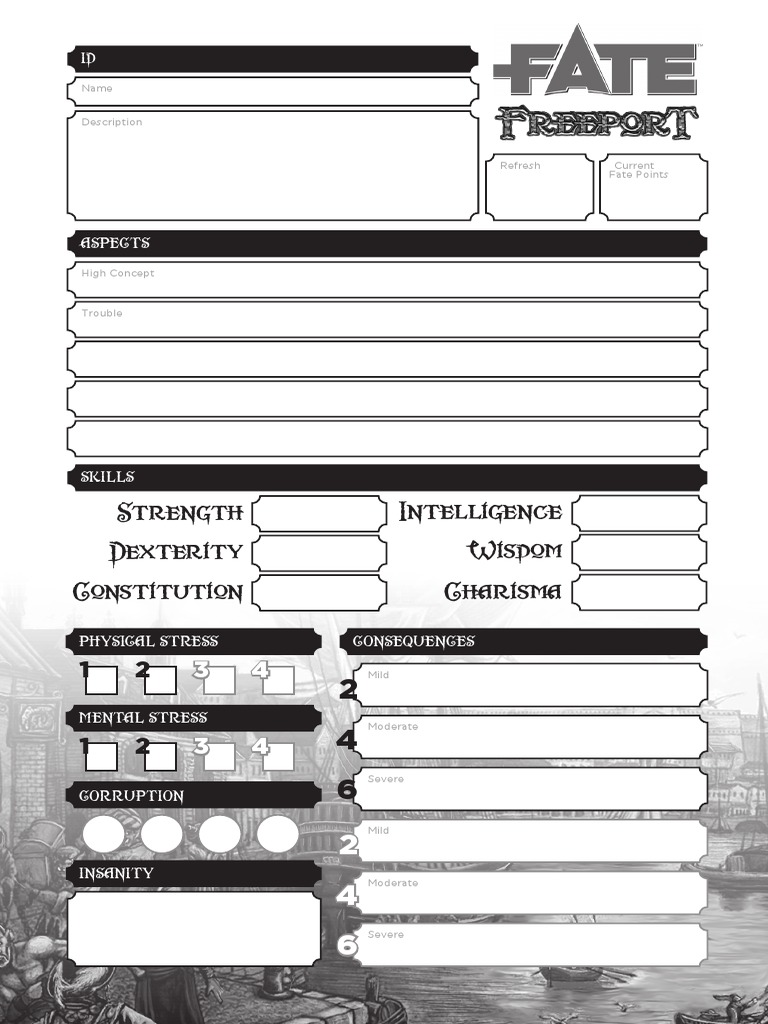 Fate RPG Character Sheet Template | PDF | Self-Improvement