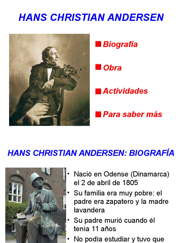 Biografía de Hans Christian Andersen | PDF