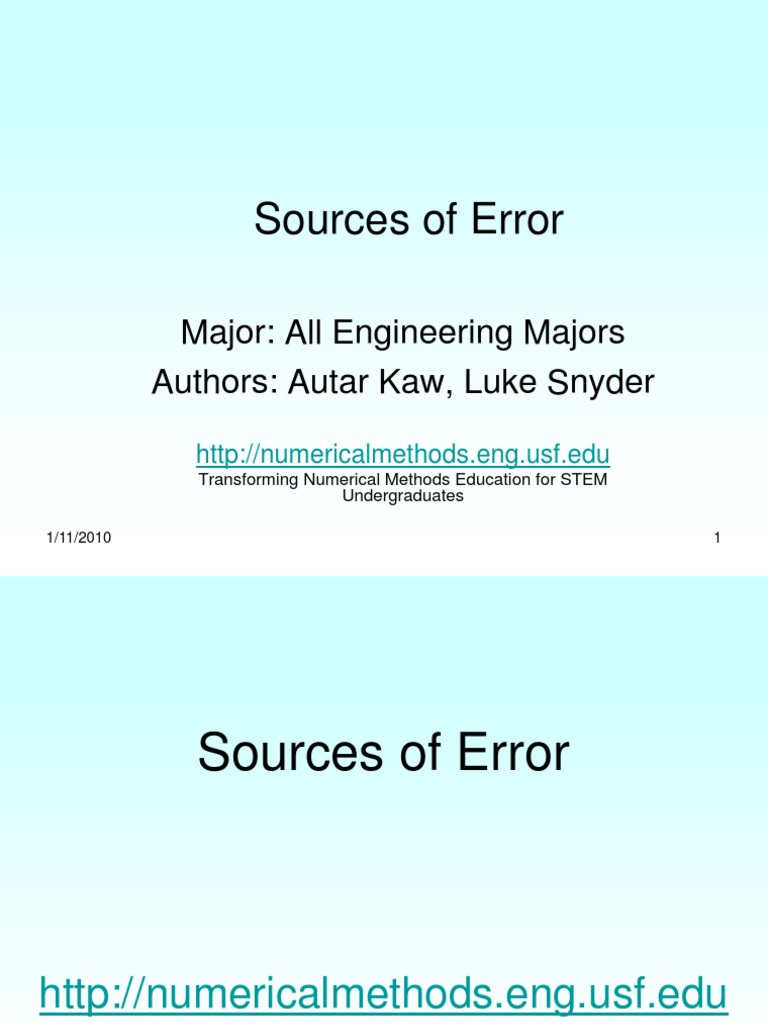 Source of Erros in Numerical Methods | PDF | Thermal Expansion | Integral