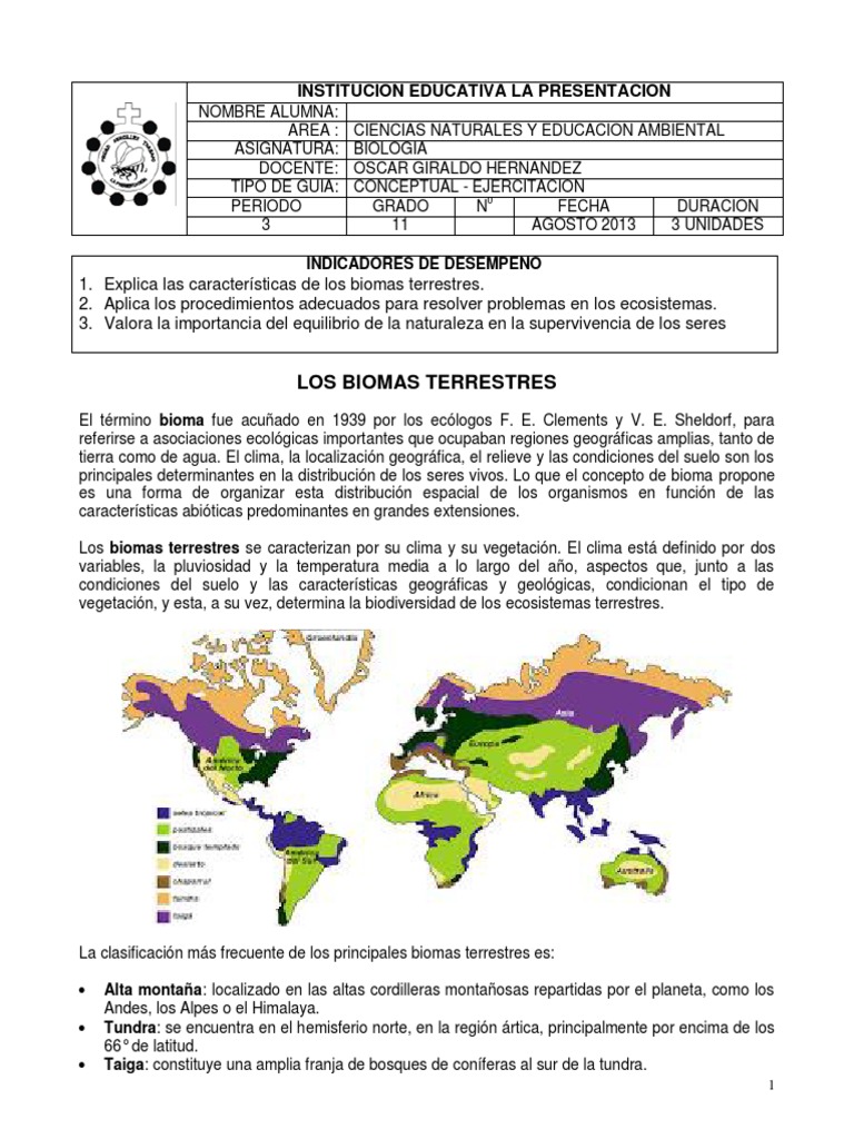 Características de los Biomas Terrestres | PDF | Desierto | Selva