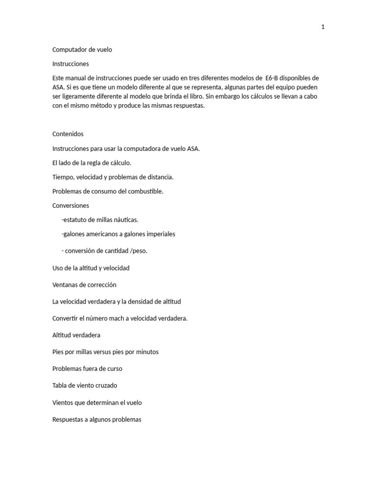 Computador de Vuelo E6-B PDF | PDF | Velocidad del viento | Cálculo